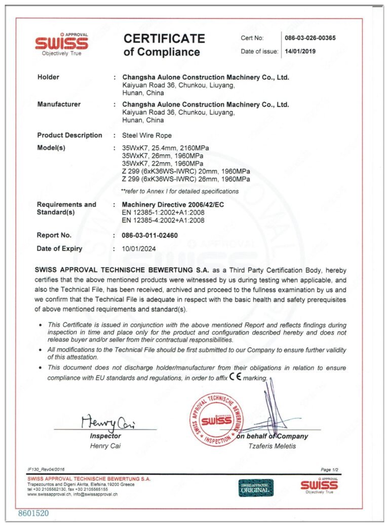 Aulone | High performance wire rope manufacturer you can reply on